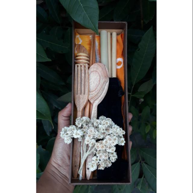Jual Paket hampers/parcel 10 in 1 Alat Makan Lengkap Kayu Cutleries ...
