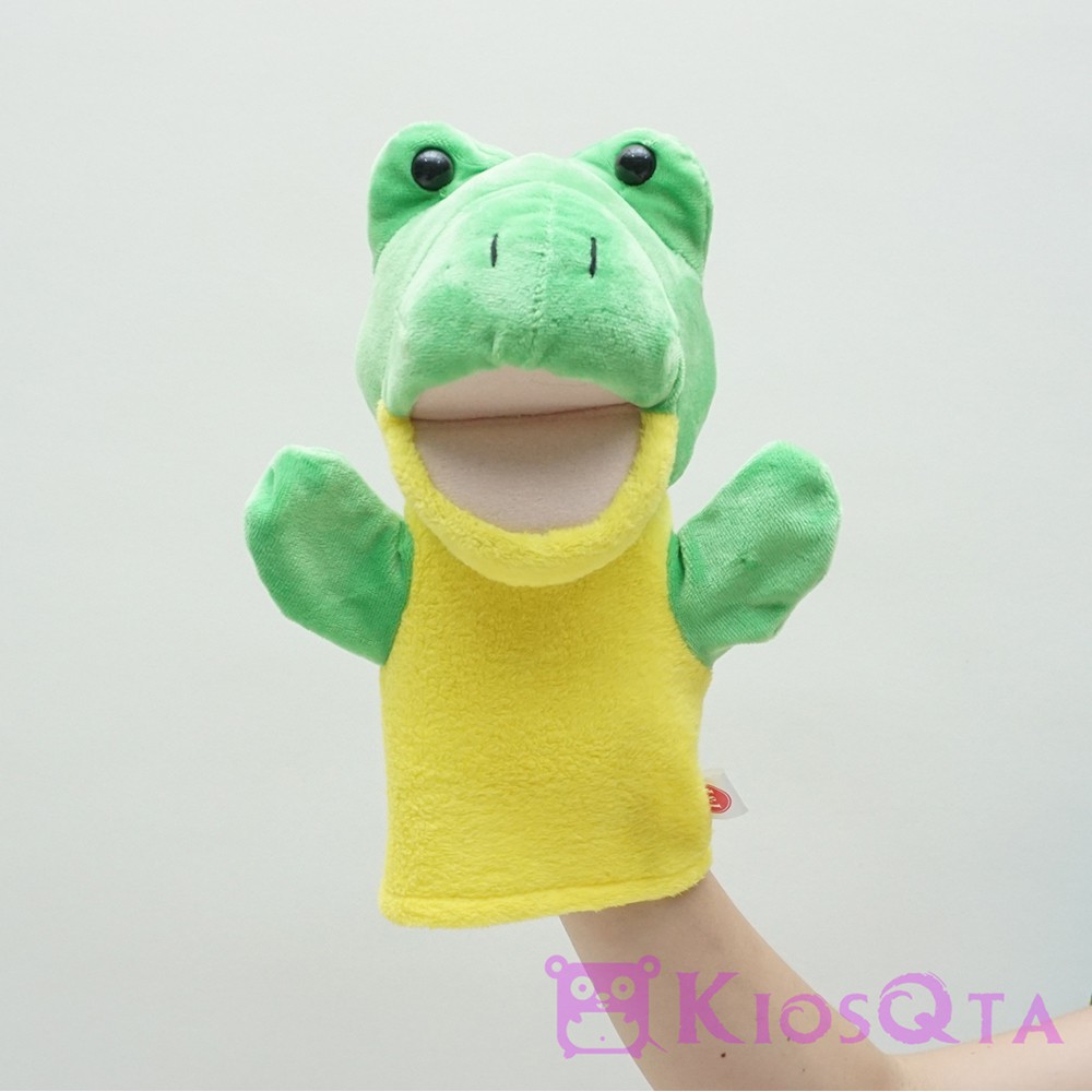 Jual Boneka tangan handpuppet kodok katak kuning hijau | Shopee Indonesia