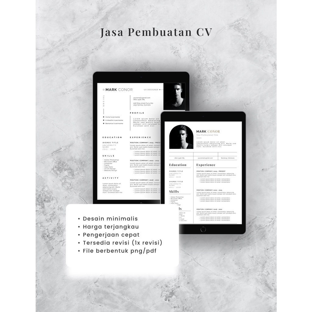 Jual Jasa Pembuatan CV | Jasa Desain CV Murah (1 Hari Jadi) | Shopee ...