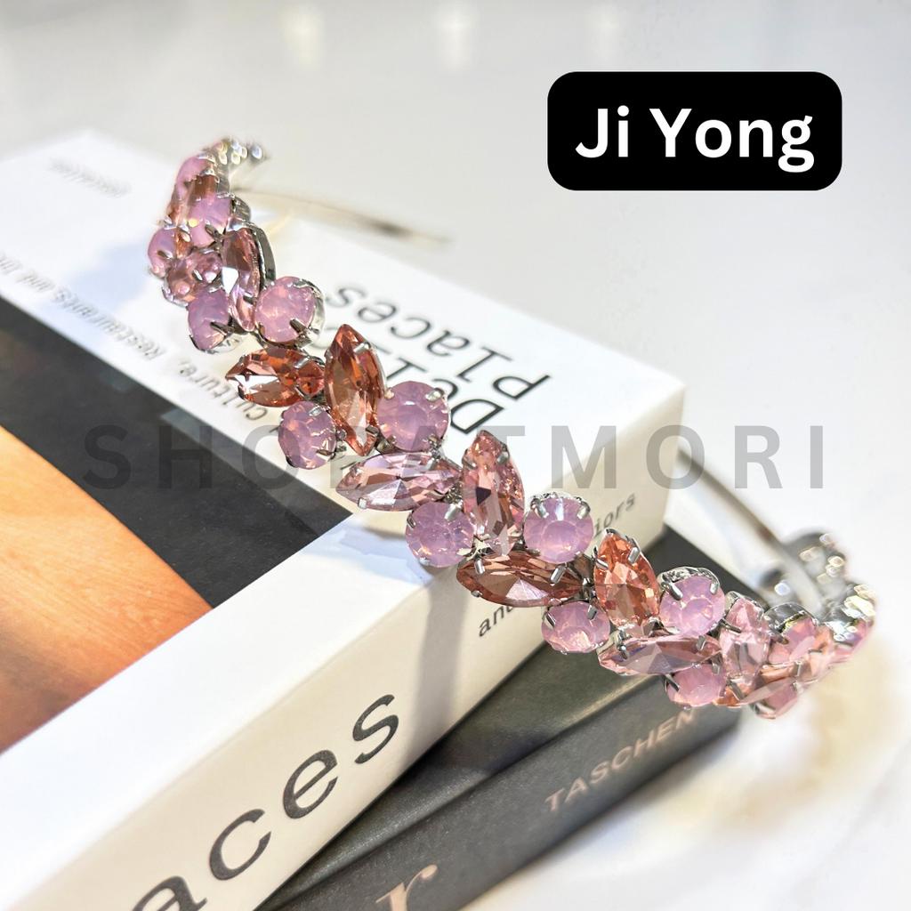 Jual Pink - Premium Korean Crystal headband (mahkota, bando, tiara ...