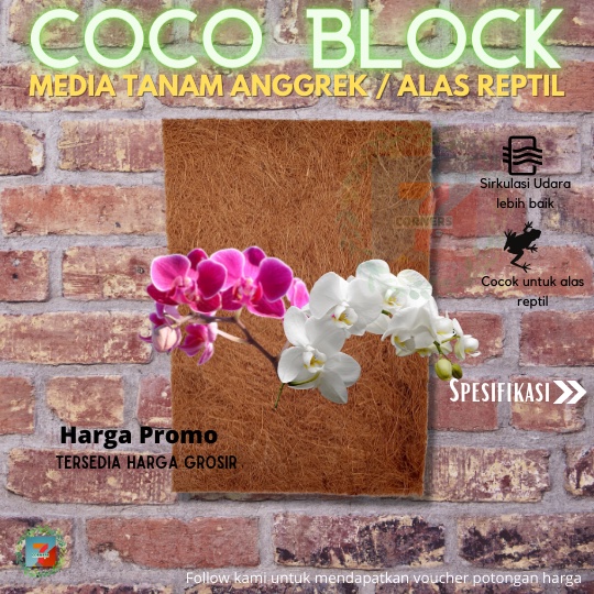Jual Cocofiber Block Media Tanam Bunga Anggrek | Coco Fiber Peat Sheet ...