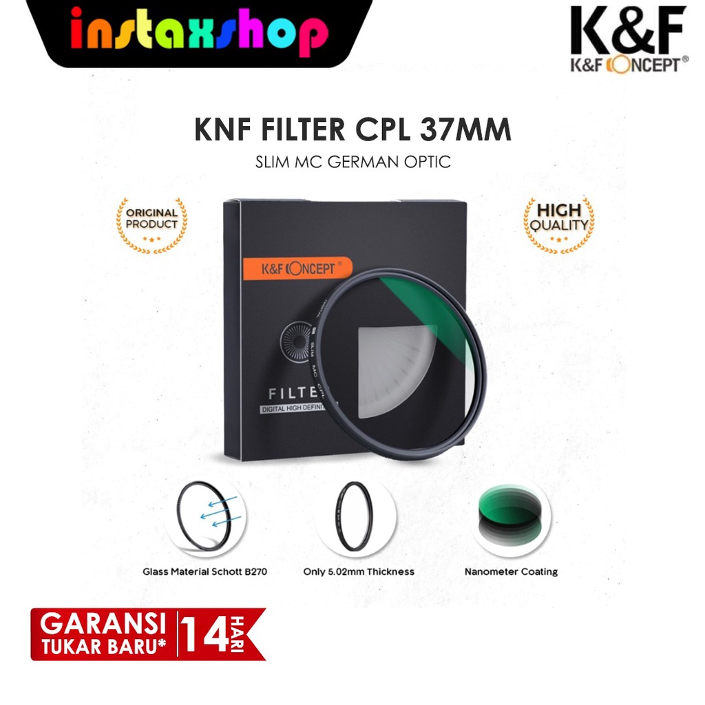 Jual K&F CONCEPT MC CPL FILTER 37mm Slim German Optics KNF K N F ...