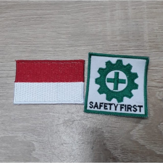 Jual Badge Logo Bendera Merah Putih dan K3 Safety First Besar | Shopee ...