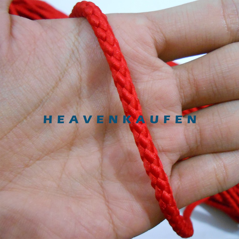 Jual Tali Kepang Sumbu Warna Merah 6 mm Meteran | Shopee Indonesia