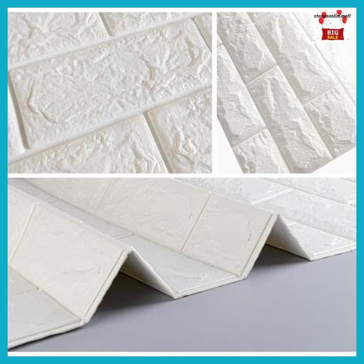 Jual DINDINGSTIKER- WALLPAPER 3D MODERN FOAM BATU BATA UKURAN 70 X 77 WALL STICKER PUTIH ...