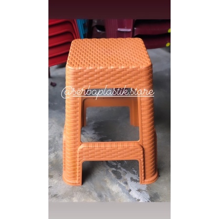 Jual Bangku baso rotan / kursi motif tikar / bangku plastik warna ...