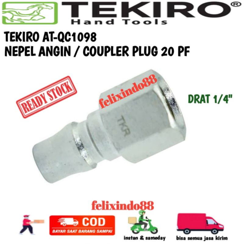 Jual Kopler 20 PF Tekiro Original Air Quick Coupler Plug 20PF Sambungan ...