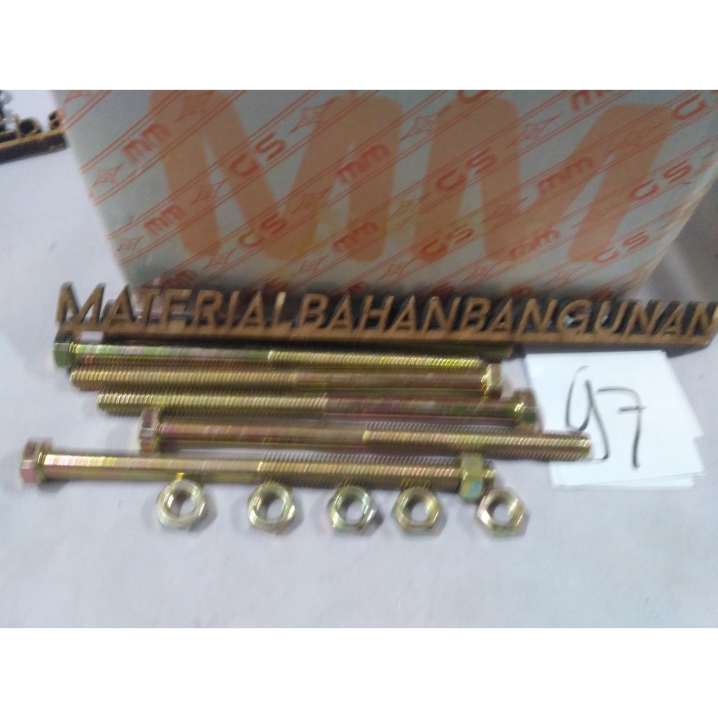Jual Baut Mur kuningan diameter 8 mm panjang 12 cm kunci 12 8 m x 120mm ...
