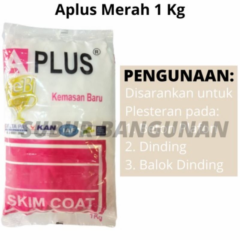 Jual Aplus Merah Eceran Aplus Skimocoat Kgan Aplus Merah 1 Kg | Shopee ...