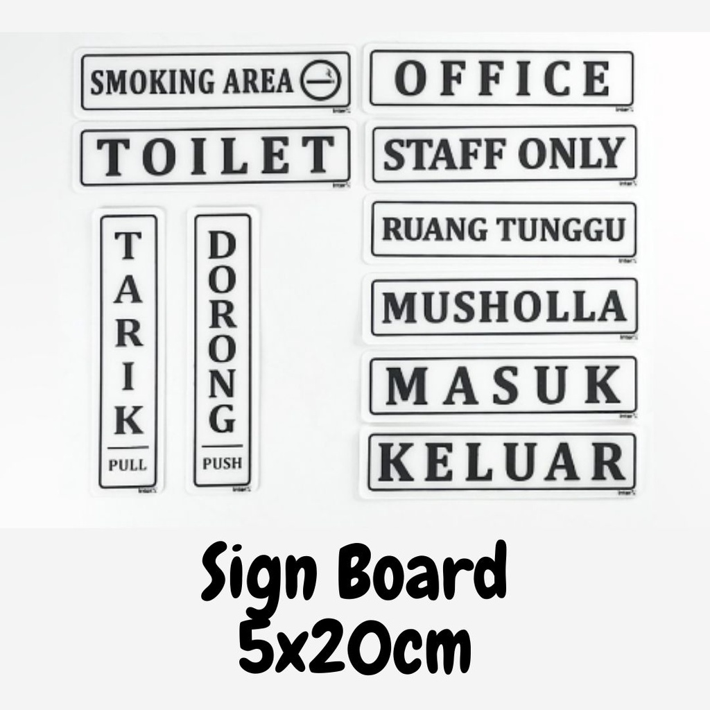 Jual Papan Tanda / Sign Board 20 x 5 cm Inter X | Shopee Indonesia