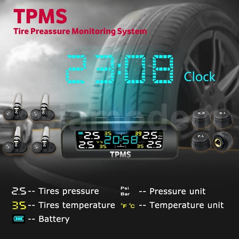 Jual TPMS Digital Car Sensor Tire Pressure Alat Ukur Tekanan Angin Ban ...