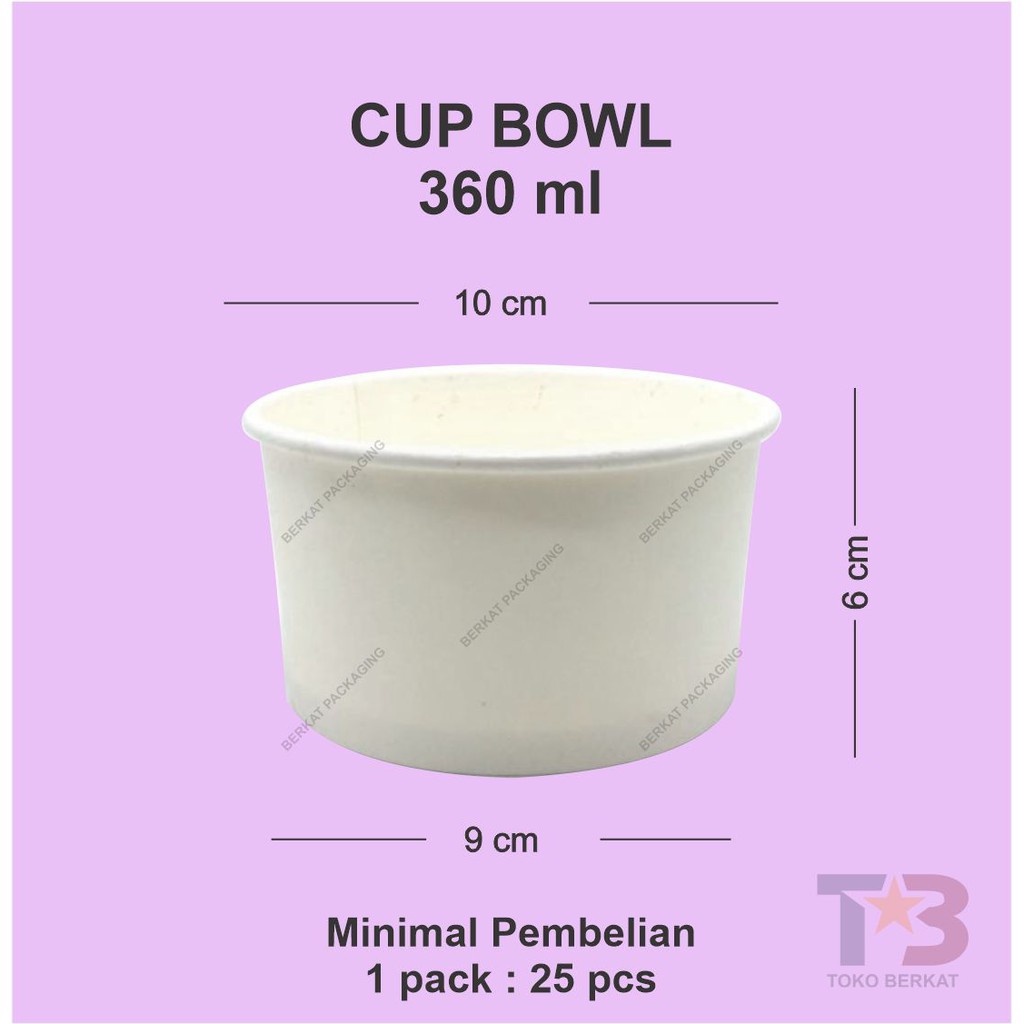 Jual Cup Bowl 360ml 12oz STARPACK TANPA TUTUP / Paper Bowl 360ml 12oz ...