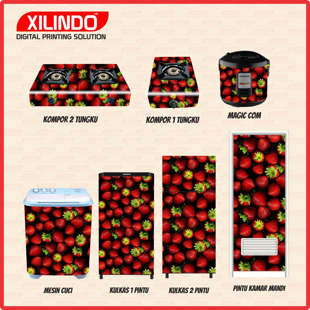 Jual STIKER KULKAS KOMPOR CLOSET MESIN CUCI AC STICKER MOTIF BUAH ...