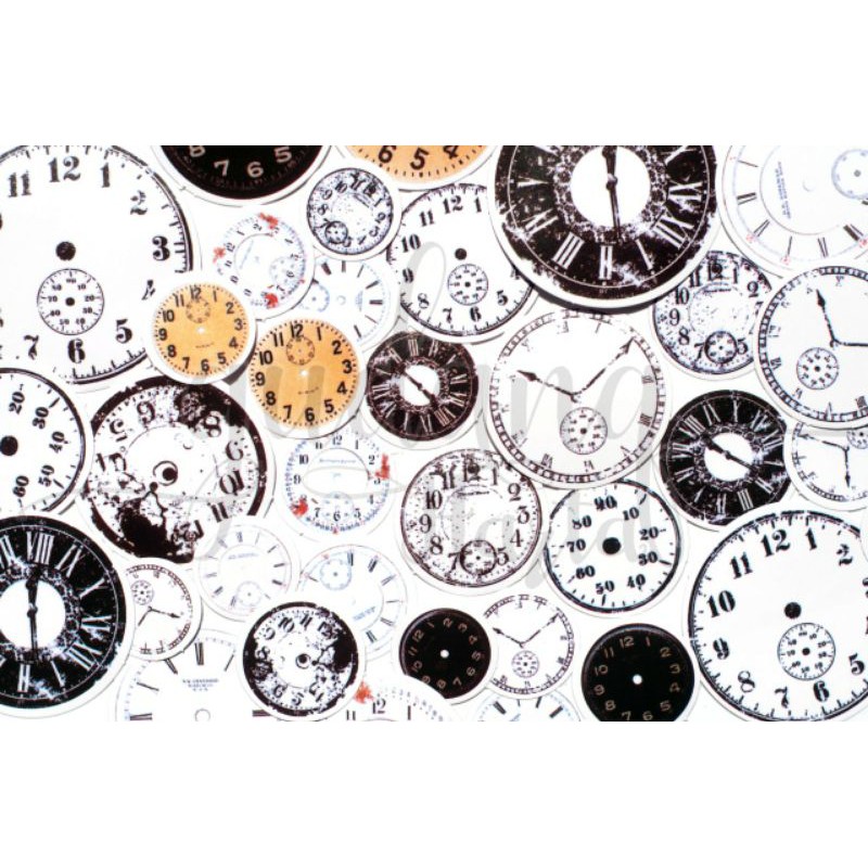 Jual Stiker Vintage Clock Sticker Jam Kuno Unik DIY Scrapbook GH 303496 ...
