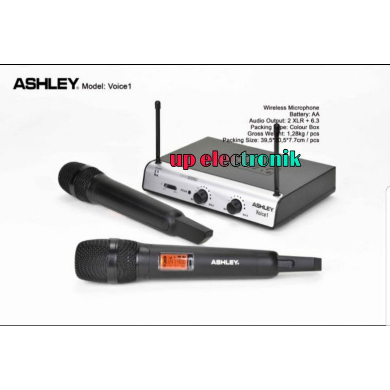 Jual Ashley Mic Wireless Voice 1 Original 2 Mic Pegang | Shopee Indonesia