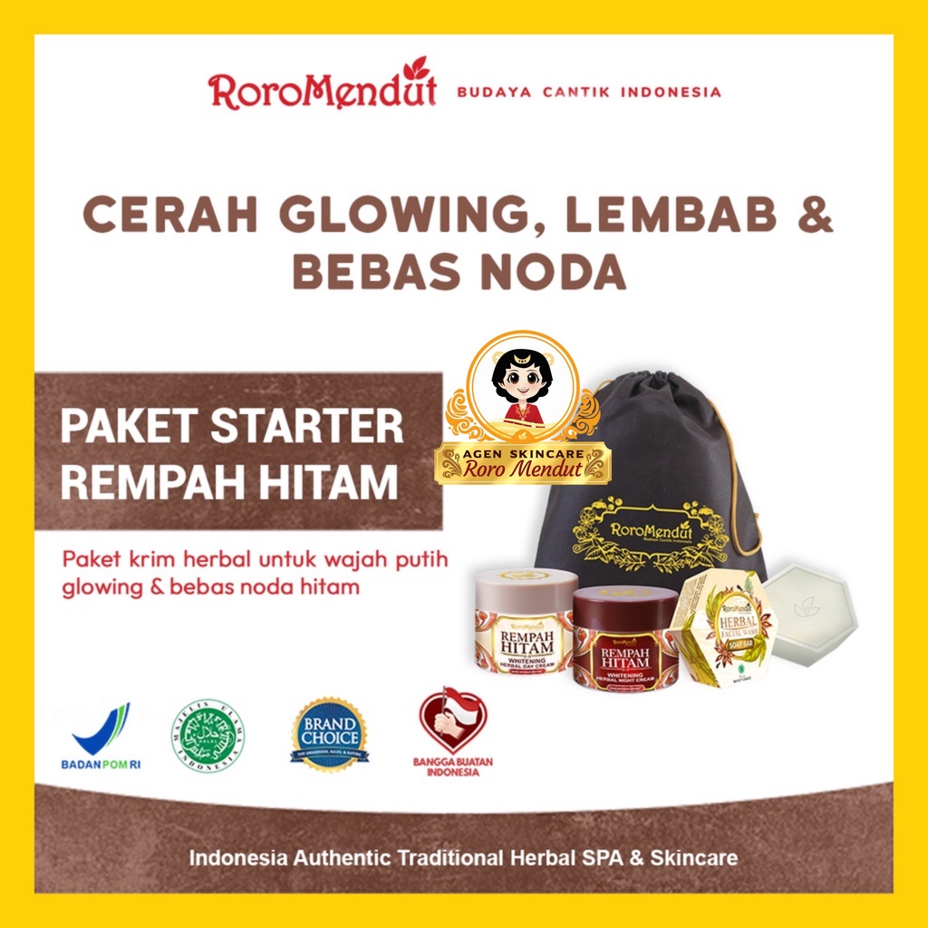 Jual Roro Mendut Starter Rempah Hitam Whitening Skincare Pemutih ...