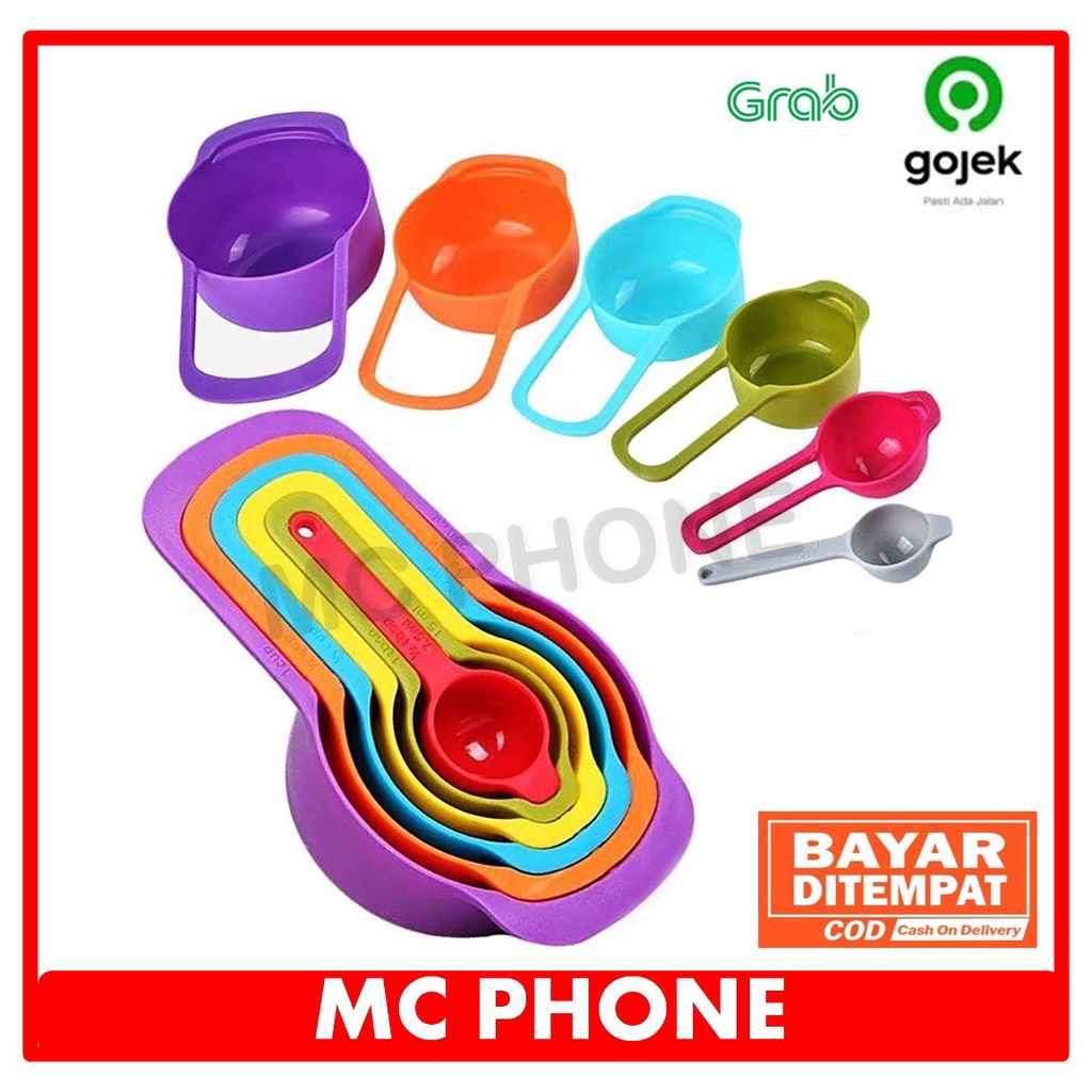 Jual Sendok Takar 6 in 1 Sendok Ukur Warna Warni Sendok Takar Ukuran ...