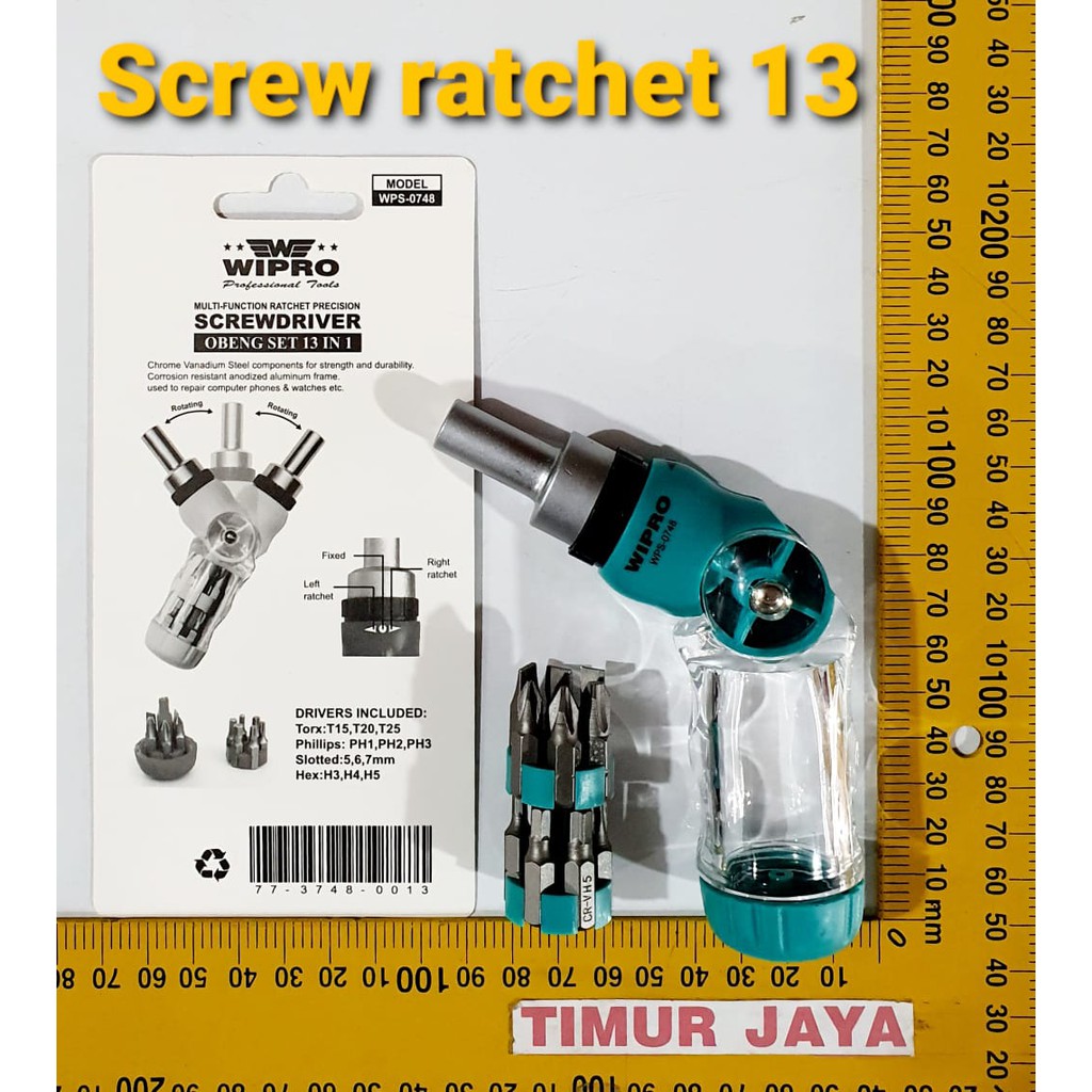 Jual Obeng Ratchet Set 13 in 1 WIPRO WPS-0748 Ratchet Screwdriver ...