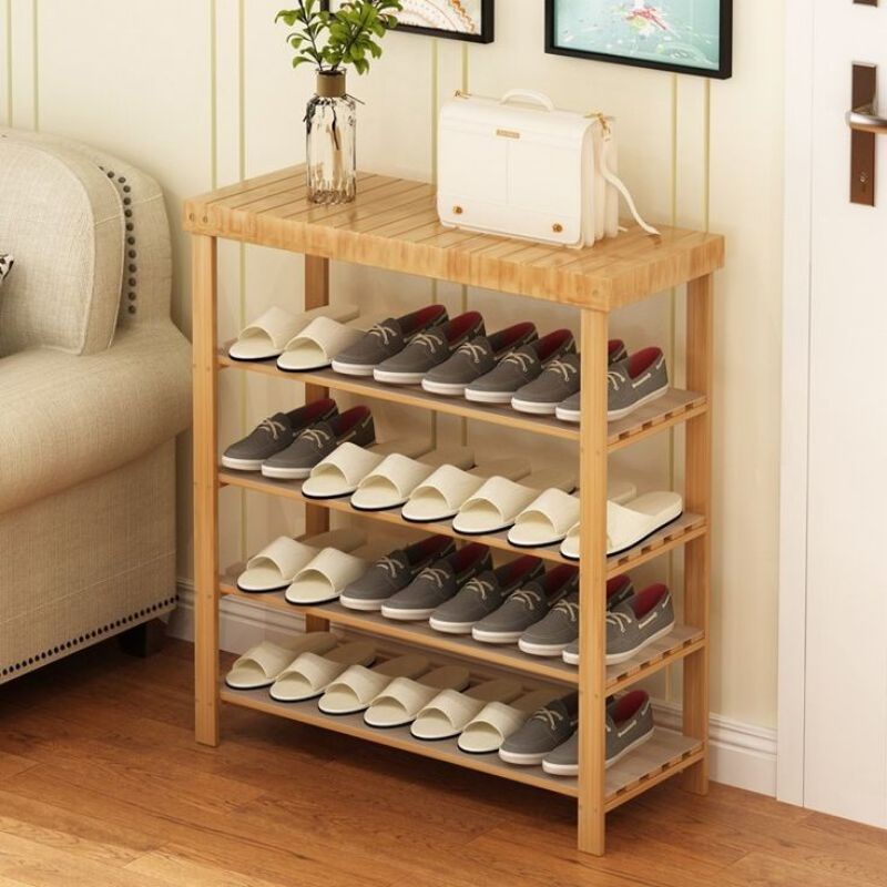 Jual rak sepatu bahan kayu solid shoe rack bench standing wood shoe ...