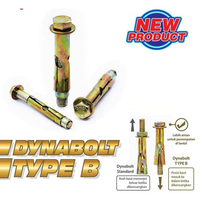 Jual Order Langsung dynabolt / Anchor bolt / fasteners 10 x 60 Flash ...