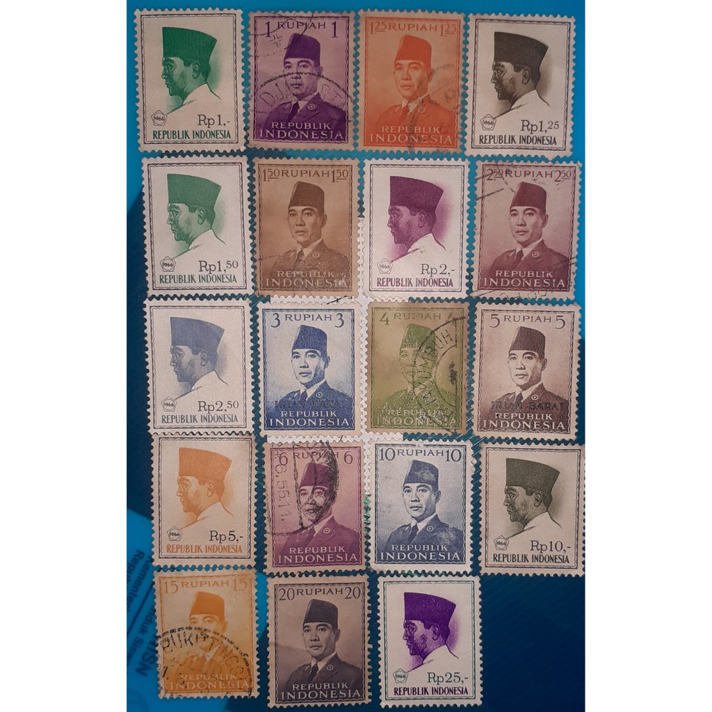 Jual PERANGKO LAMA SERI PRESIDEN PERTAMA INDONESIA SOEKARNO/HARGA PER ...