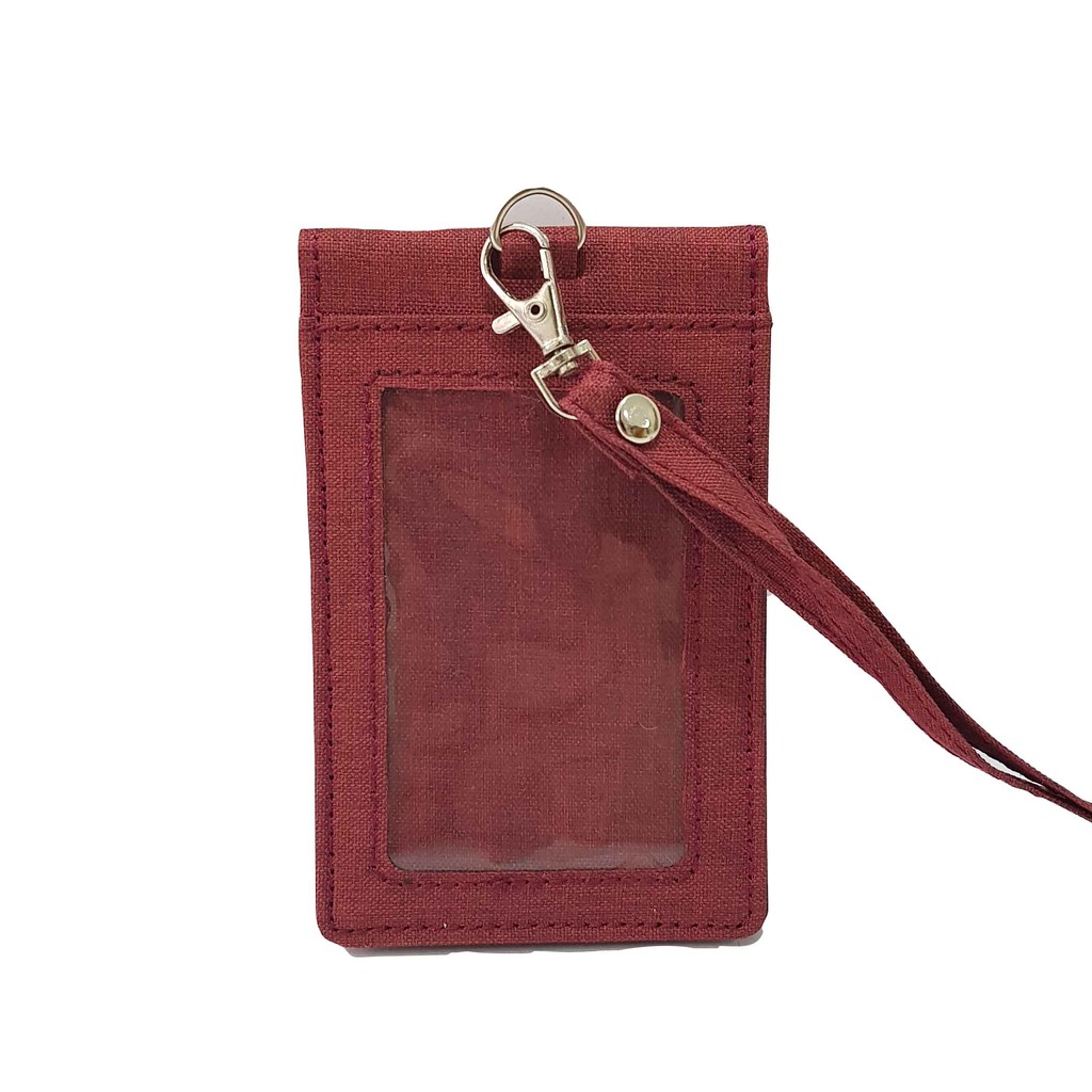 Jual Lanyard Kanvas Dompet Kancing ID Card Holder Kanvas Name Tag ...