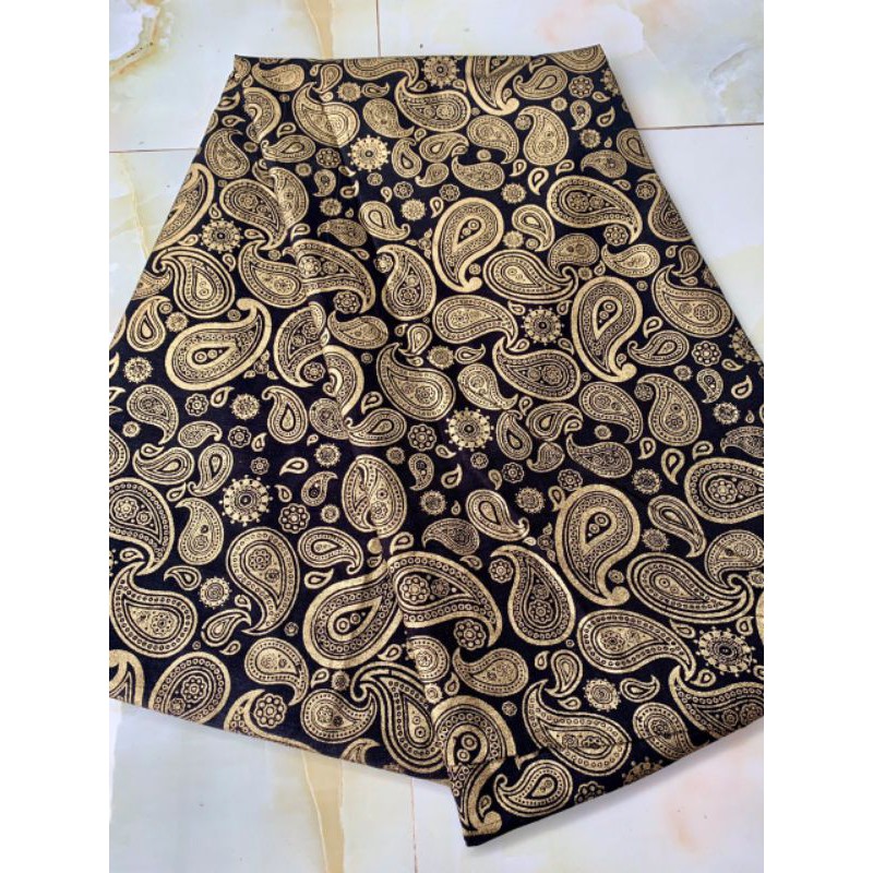 Jual BATIK PRADA GOLD WARNA DASAR HITAM UKURAN PJG 2MTR | Shopee Indonesia