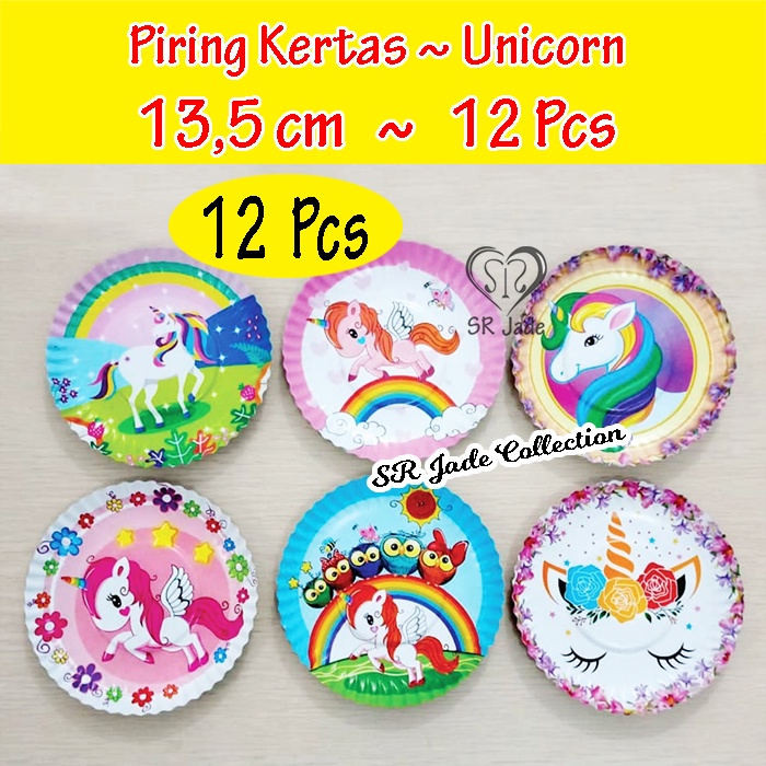 Jual 12 Pcs Piring Kertas Piring Kue Ultah Paper Plate Piring Pesta Motif | Shopee Indonesia