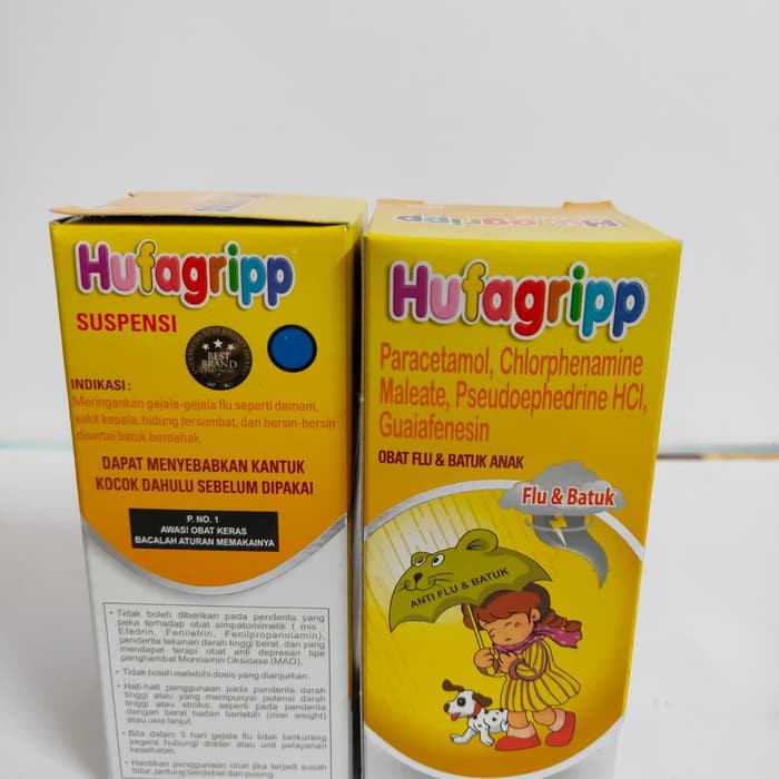 Jual HUFAGRIP KUNING SIRUP FLU PILEK OBAT BATUK 60ML | Shopee Indonesia