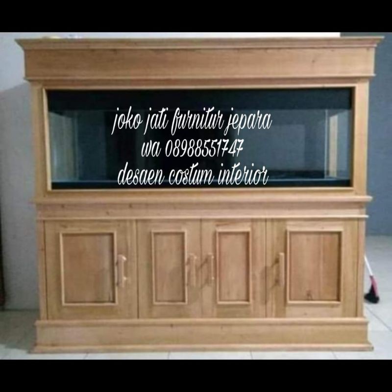 Jual meja akuarium minimalis kayu jati | Shopee Indonesia