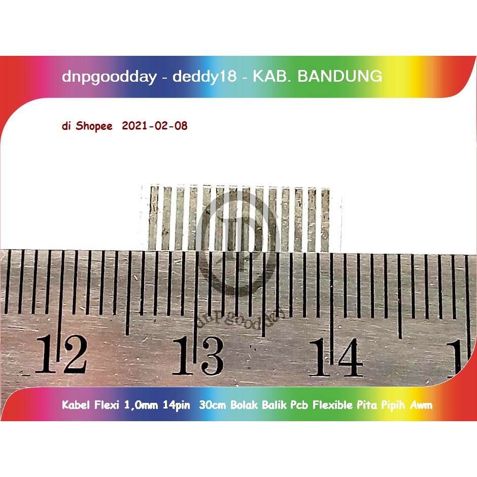 Jual Kabel Flexi 1,0mm 14pin 30cm Bolak Balik Pcb Flexible Pita Pipih ...