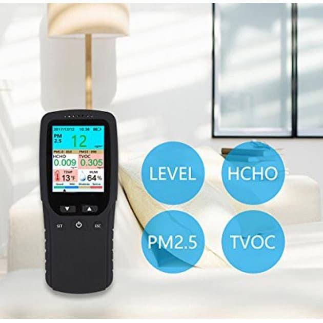 Jual Alat Ukur Air Quality Monitor 8 In 1 Pm2.5 Polusi Detector Tester ...