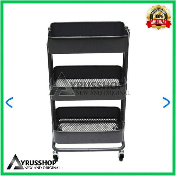 Jual Rak Troli Besi Portable Susun 3 Tingkat Blackorganizer Cart ...