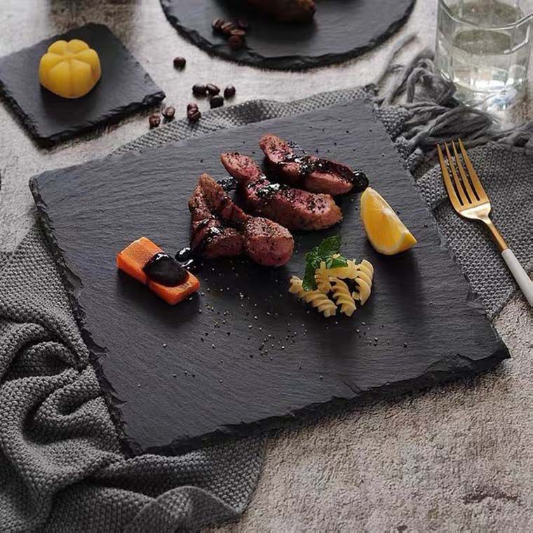 Jual Slate Plate / Dessert / Appitizer plate Bahan Batu alami (persegi ...
