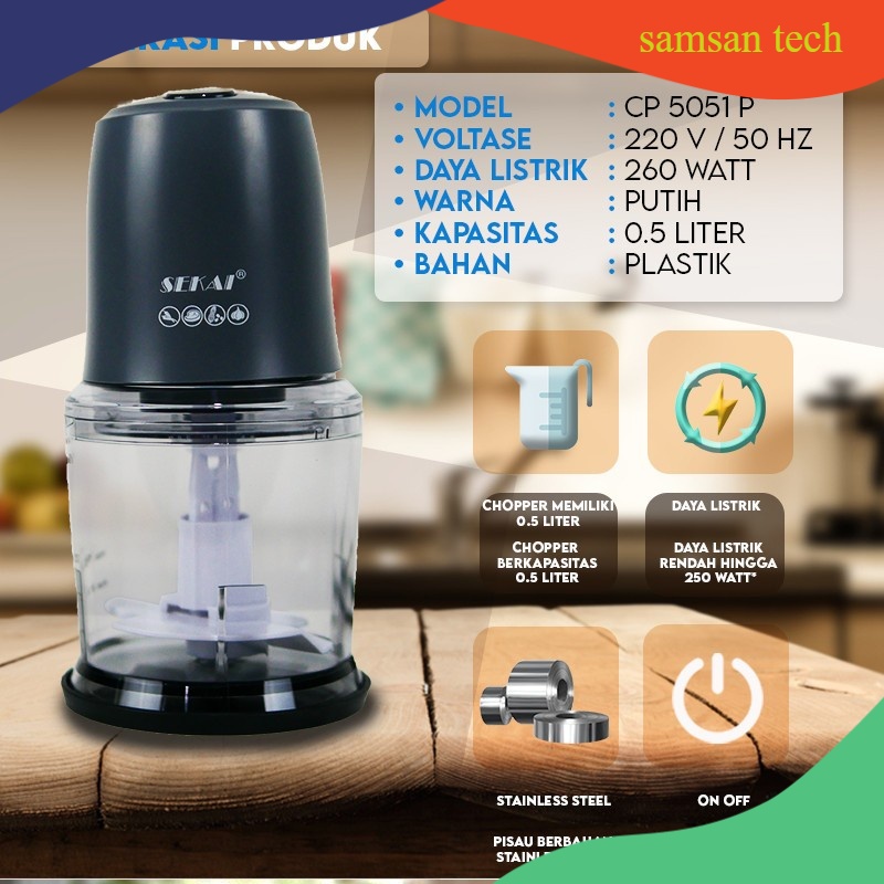 Jual SEKAI Chopper Penggiling Daging Sayur Buah / Food Processor - CP ...