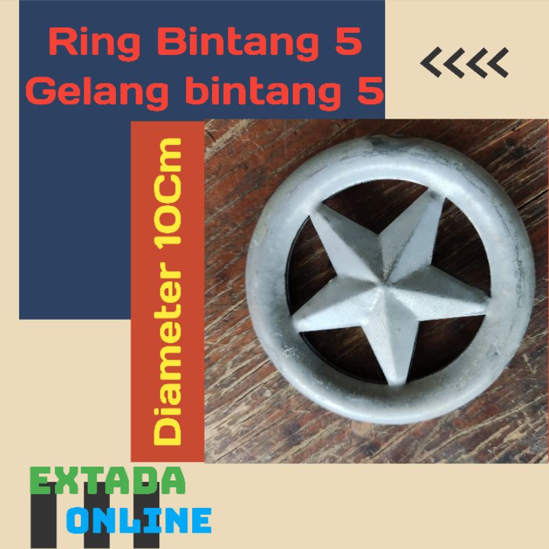 Jual Ring gelang bintang 5 ornamen pagar besi plat aksesoris hiasan ...