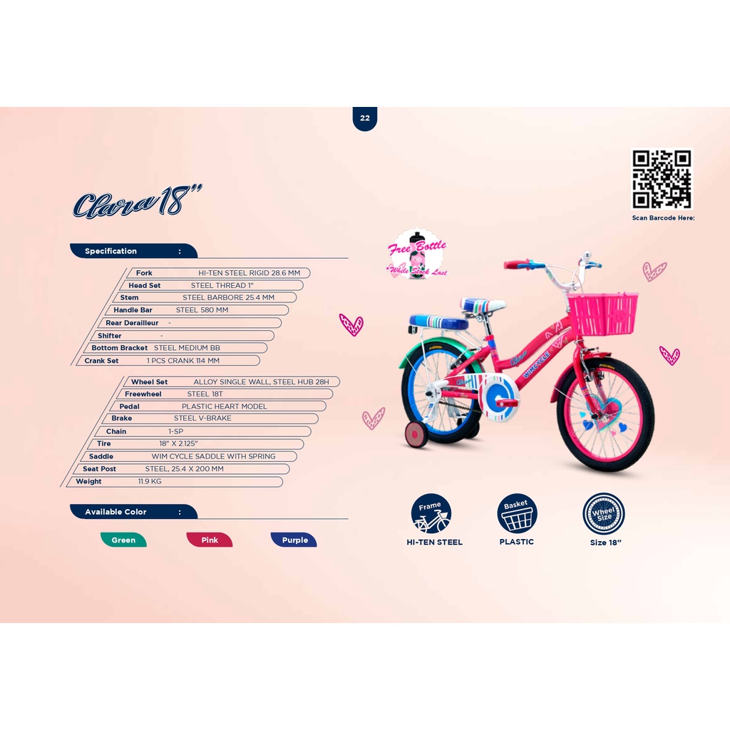 Jual SEPEDA MINI 18" WIM CYCLE CLARA | Shopee Indonesia