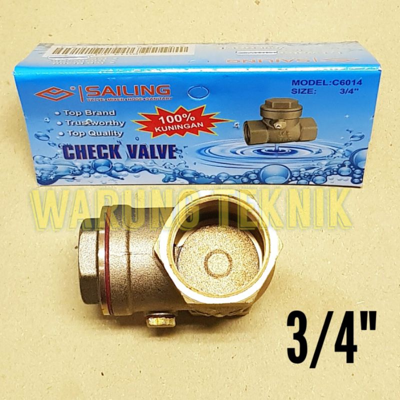 Jual SAILING CHECK VALVE KLEP TABOK 3/4" FULL KUNINGAN C6014 | Shopee ...
