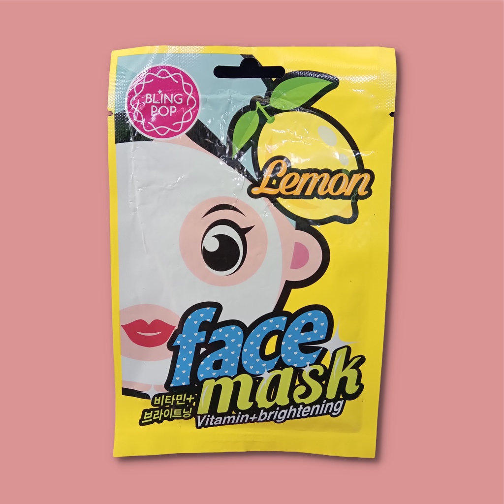 Jual Bling Pop Face Mask Vitamin + Brightening | Masker Wajah | Sheet ...