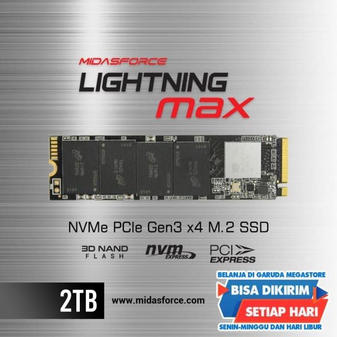 Jual NVME M.2 2TB MIDASFORCE LIGHTNING MAX SSD NVMe M.2 PCIe Gen3 x4 ...