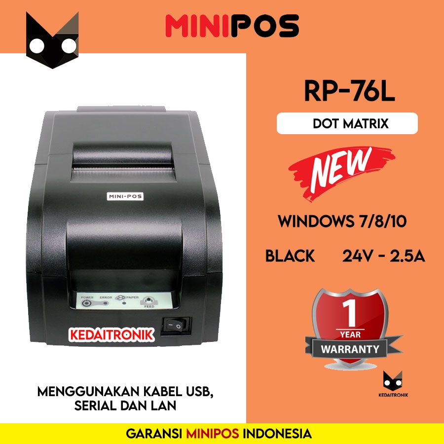 Jual Minipos RP76L Printer Kasir Mesin MINIPOS RP 76L Low Noise 3IN1 ...