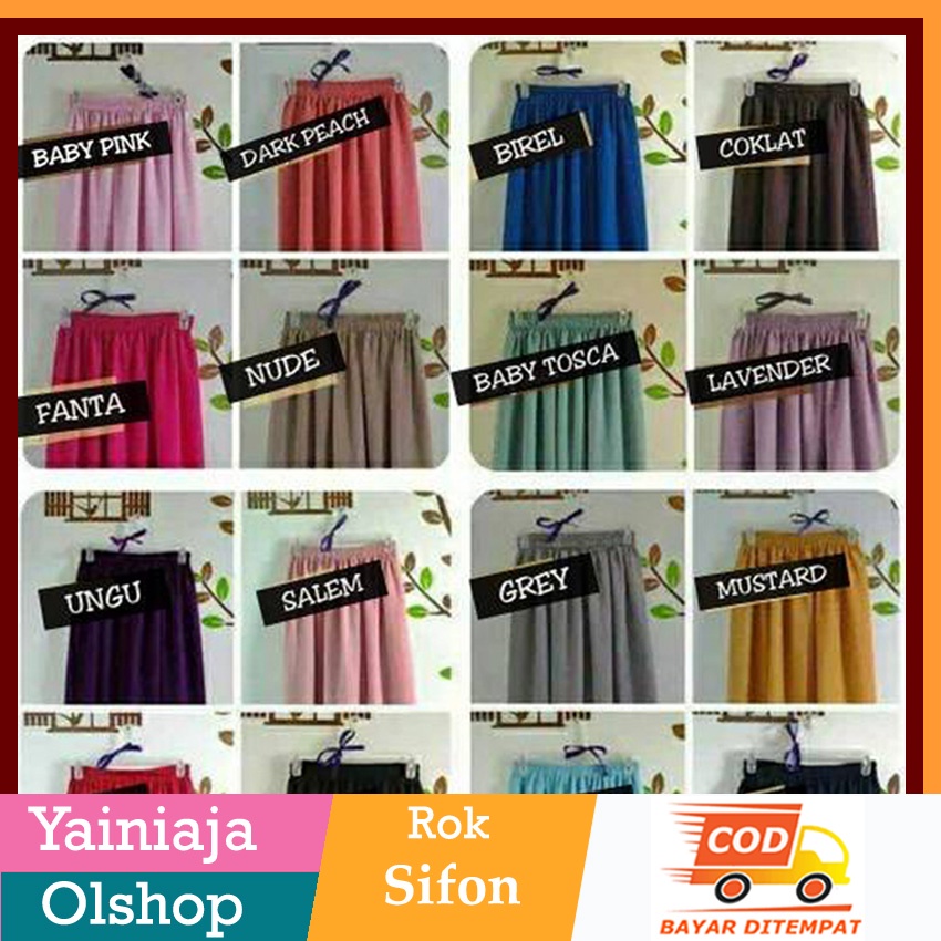 Jual ROK SIFON SIFFON CHIFFON PANJANG SKIRT | Shopee Indonesia