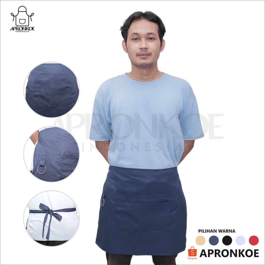 Jual celemek apron half setengah badan waiters waitress cafe resto ...