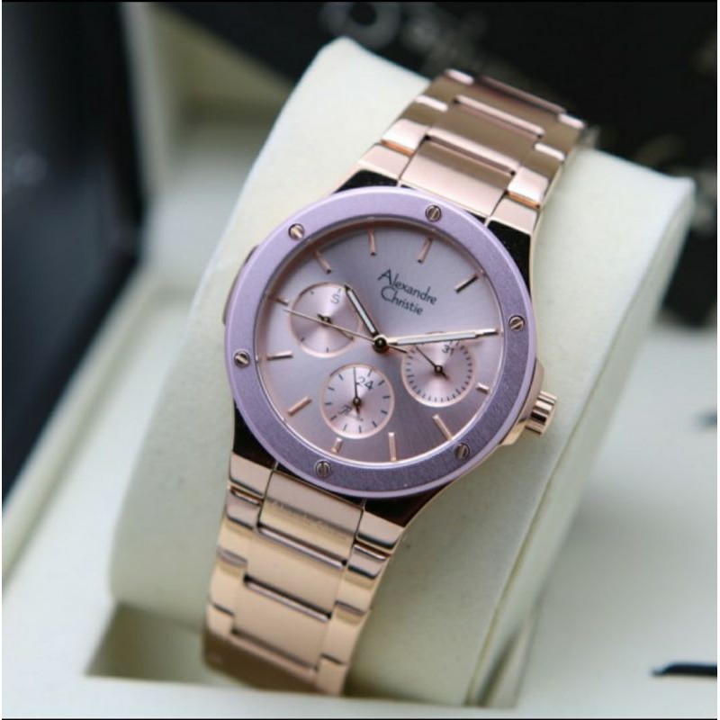 Jual ORIGINAL JAM TANGAN WANITA ALEXANDRE CHRISTIE CEWEK PEACH ROSEGOLD ...
