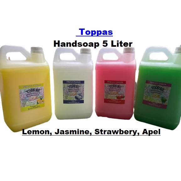Jual Toppas Sabun Cuci Tangan 5 Liter Handsoap 5 Liter ( Apel, Jasmine ...