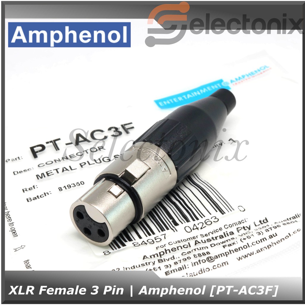 Jual Konektor XLR 3 Pin Female | Amphenol [AC3F] | Shopee Indonesia