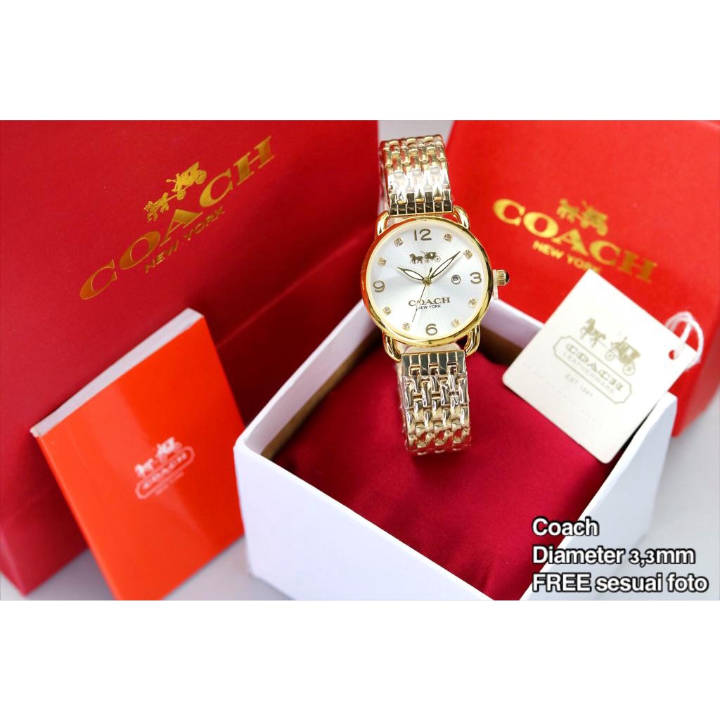 Jual ( BISA COD ) JAM TANGAN WANITA COACH RANTAI STAINLESS ELEGAN ...