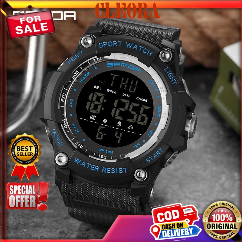Jual Jam Tangan Pria Digital SANDA Sport Shockproof Tali Rubber Anti ...