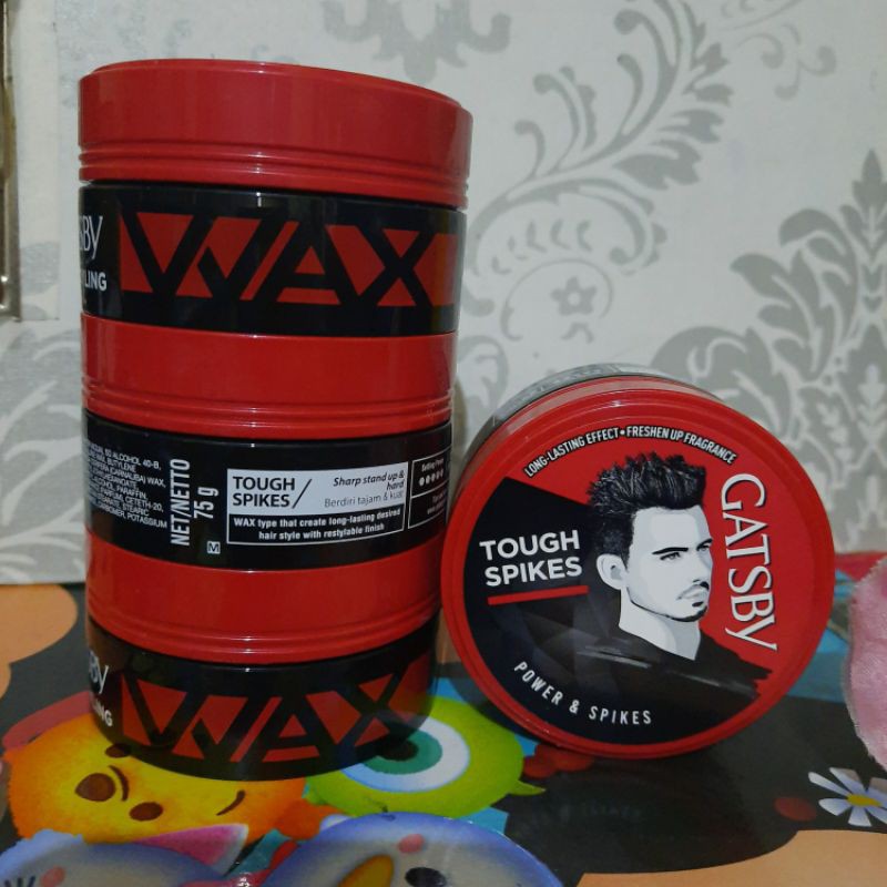 Jual GATSBY STYLING WAX TOUGH SPIKES / MERAH / RED 75gr | Shopee Indonesia