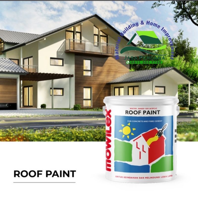 Jual Mowilex Roof Paint Cat Atap Genteng 2.5 Liter | Shopee Indonesia